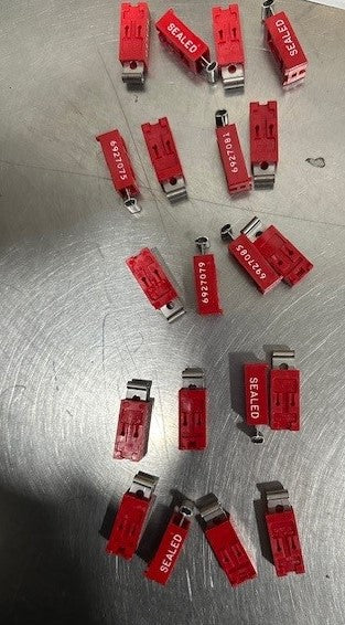 Red Plastic Security Wire Seals | Model PSW97 | American Castings ...