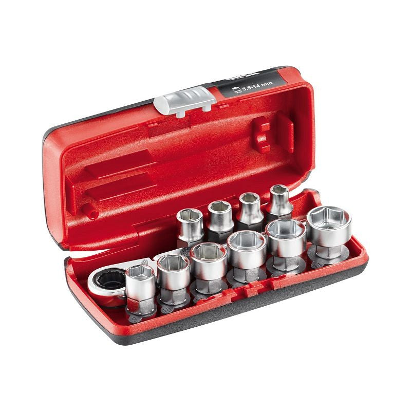 Assortment of low-profile sockets with reversible ratchet - mini kit ...