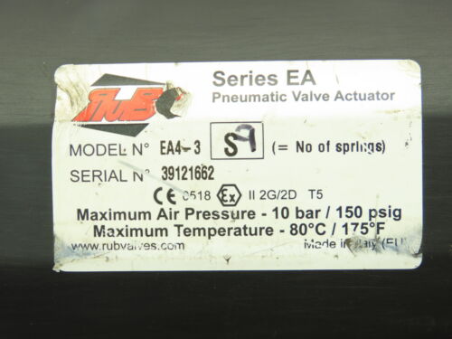 Double Acting Pneumatic EA Actuator | Part No. EA4-3 | RUB INC. – Ashcon International